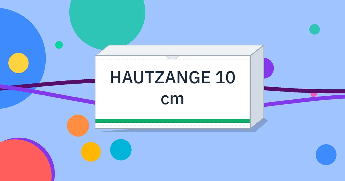 Symbolbild: Packung mit der Aufschrift HAUTZANGE 10 cm (PZN 01504300) – Verfügbarkeit und Bezug in Apotheken in Frankfurt am Main