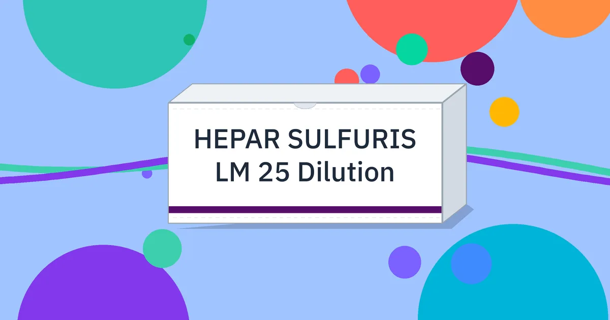 Symbolbild: Packung mit der Aufschrift HEPAR SULFURIS LM 25 Dilution (PZN 12887586) – Verfügbarkeit und Bezug in Apotheken in Frankfurt am Main