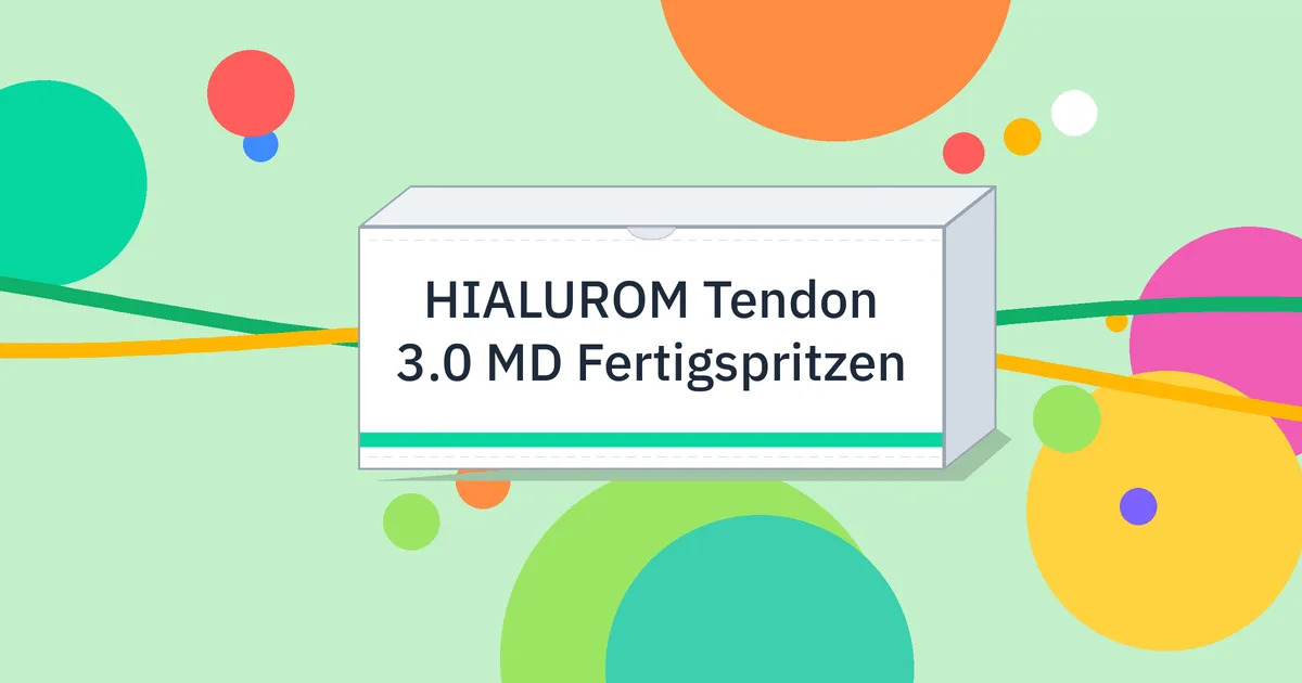 Symbolbild: Packung mit der Aufschrift HIALUROM Tendon 3.0 MD Fertigspritzen (PZN 17569141) – Verfügbarkeit und Bezug in Apotheken in Frankfurt am Main