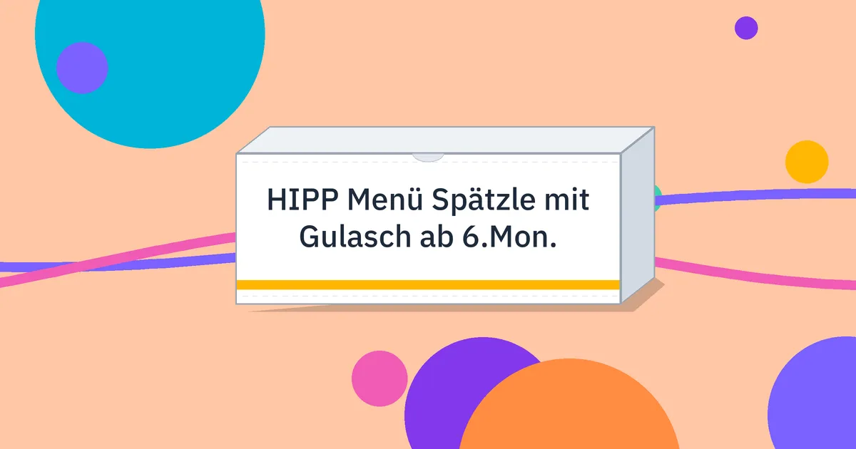 Symbolbild: Packung mit der Aufschrift HIPP Menü Spätzle mit Gulasch ab 6.Mon. (PZN 19383630) – Verfügbarkeit und Bezug in Apotheken in Frankfurt am Main