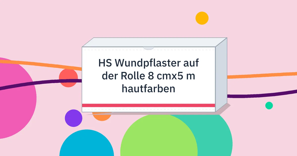 Symbolbild: Packung mit der Aufschrift HS Wundpflaster auf der Rolle 8 cmx5 m hautfarben (PZN 09742080) – Verfügbarkeit und Bezug in Apotheken in Frankfurt am Main