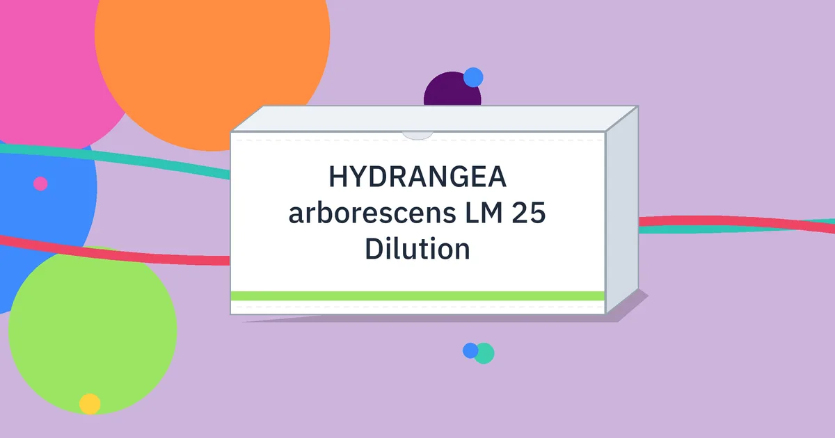Symbolbild: Packung mit der Aufschrift HYDRANGEA arborescens LM 25 Dilution (PZN 13556443) – Verfügbarkeit und Bezug in Apotheken in Frankfurt am Main