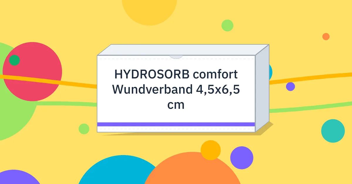 Symbolbild: Packung mit der Aufschrift HYDROSORB comfort Wundverband 4,5x6,5 cm (PZN 00613820) – Verfügbarkeit und Bezug in Apotheken in Frankfurt am Main