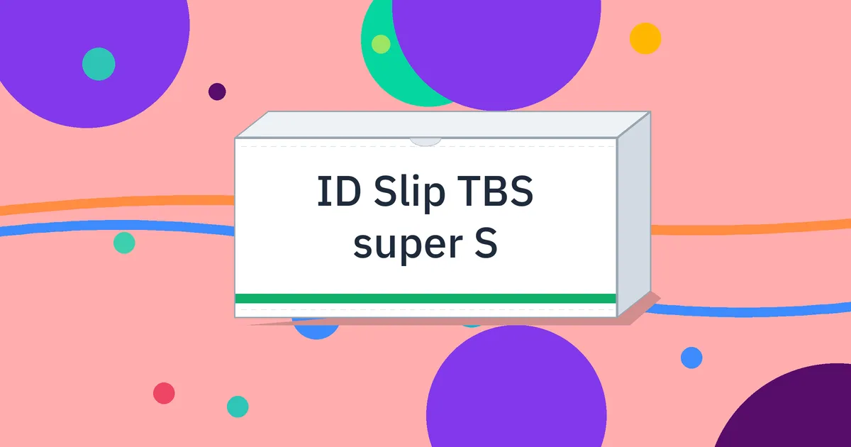 Symbolbild: Packung mit der Aufschrift ID Slip TBS super S (PZN 16626405) – Verfügbarkeit und Bezug in Apotheken in Frankfurt am Main