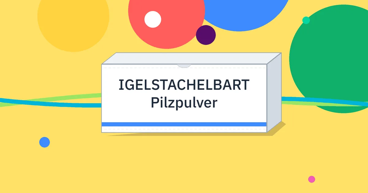 Symbolbild: Packung mit der Aufschrift IGELSTACHELBART Pilzpulver (PZN 16852998) – Verfügbarkeit und Bezug in Apotheken in Frankfurt am Main