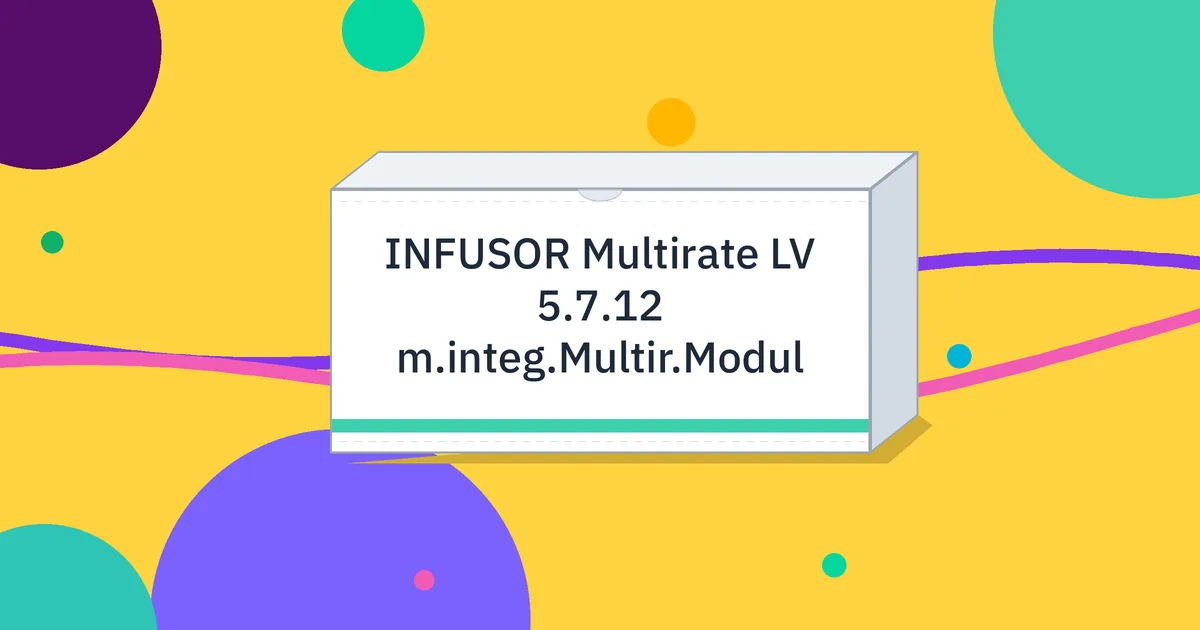 Symbolbild: Packung mit der Aufschrift INFUSOR Multirate LV 5.7.12 m.integ.Multir.Modul (PZN 04864826) – Verfügbarkeit und Bezug in Apotheken in Frankfurt am Main