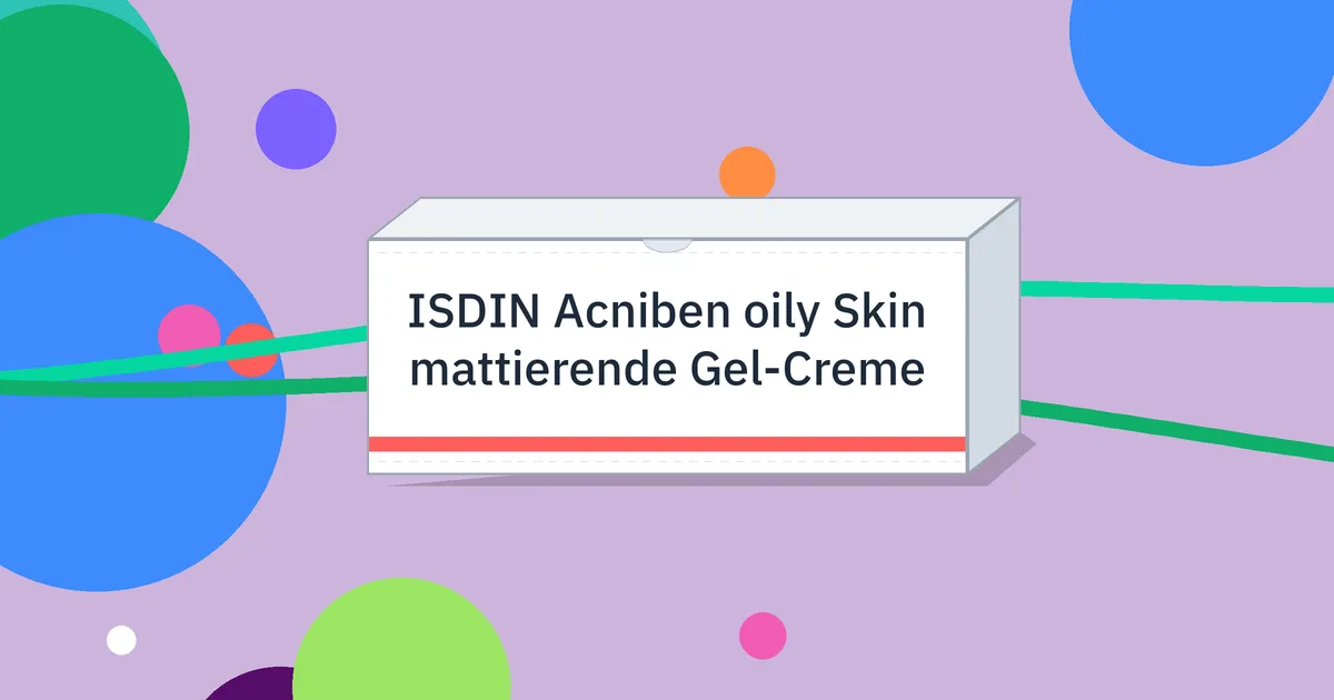 Symbolbild: Packung mit der Aufschrift ISDIN Acniben oily Skin mattierende Gel-Creme (PZN 19911431) – Verfügbarkeit und Bezug in Apotheken in Frankfurt am Main
