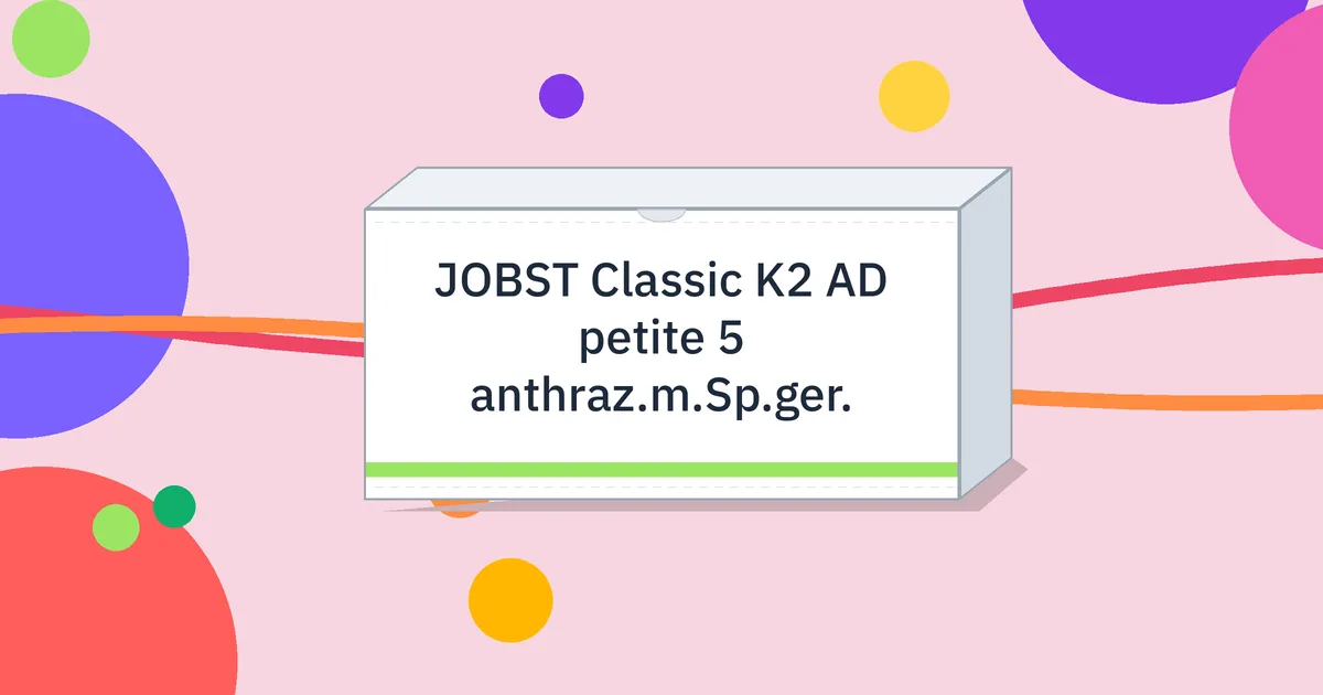 Symbolbild: Packung mit der Aufschrift JOBST Classic K2 AD petite 5 anthraz.m.Sp.ger. (PZN 10726494) – Verfügbarkeit und Bezug in Apotheken in Frankfurt am Main