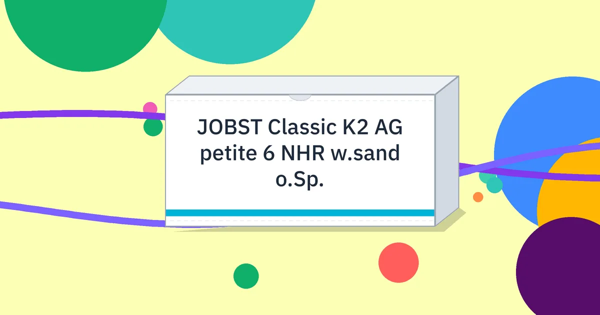Symbolbild: Packung mit der Aufschrift JOBST Classic K2 AG petite 6 NHR w.sand o.Sp. (PZN 11274054) – Verfügbarkeit und Bezug in Apotheken in Frankfurt am Main