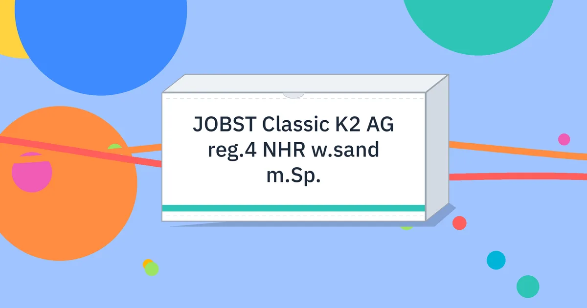 Symbolbild: Packung mit der Aufschrift JOBST Classic K2 AG reg.4 NHR w.sand m.Sp. (PZN 10727424) – Verfügbarkeit und Bezug in Apotheken in Frankfurt am Main