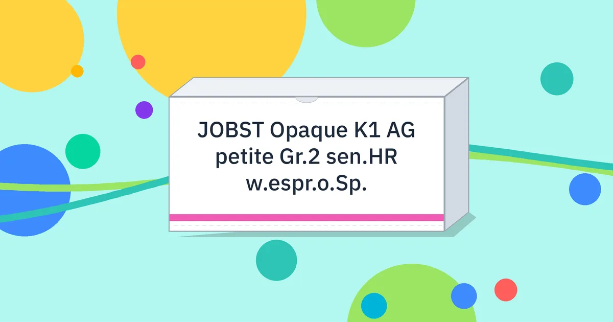 Symbolbild: Packung mit der Aufschrift JOBST Opaque K1 AG petite Gr.2 sen.HR w.espr.o.Sp. (PZN 16271126) – Verfügbarkeit und Bezug in Apotheken in Frankfurt am Main
