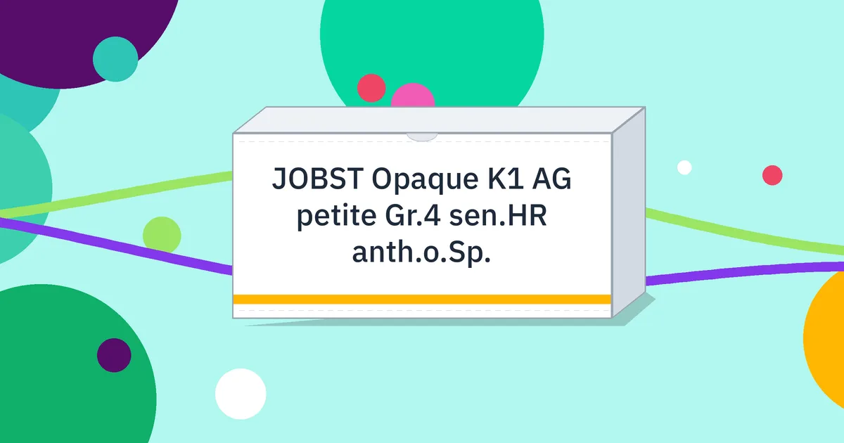 Symbolbild: Packung mit der Aufschrift JOBST Opaque K1 AG petite Gr.4 sen.HR anth.o.Sp. (PZN 16268408) – Verfügbarkeit und Bezug in Apotheken in Frankfurt am Main