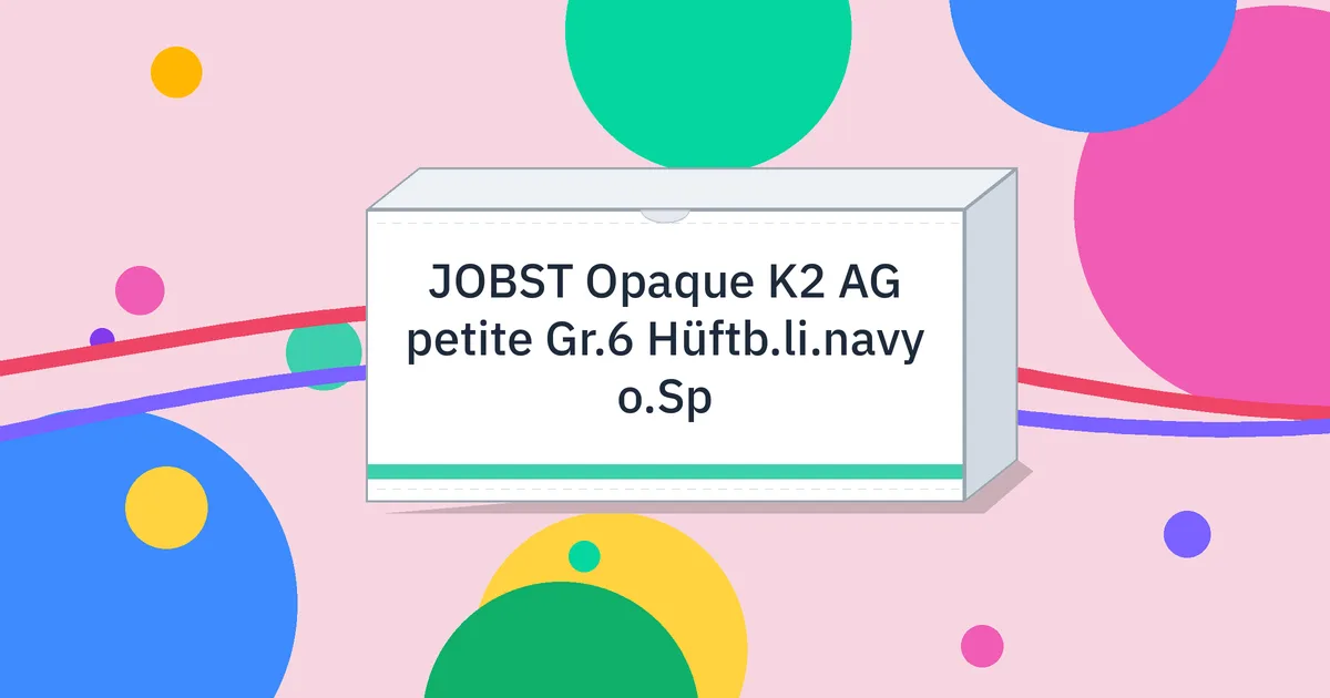 Symbolbild: Packung mit der Aufschrift JOBST Opaque K2 AG petite Gr.6 Hüftb.li.navy o.Sp (PZN 13114001) – Verfügbarkeit und Bezug in Apotheken in Frankfurt am Main