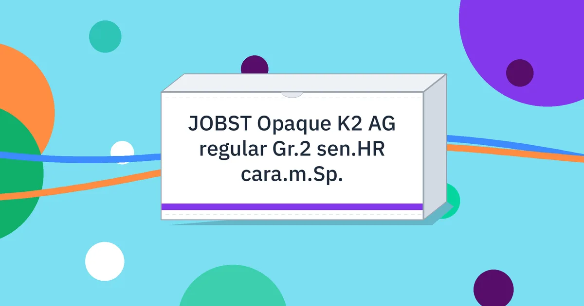 Symbolbild: Packung mit der Aufschrift JOBST Opaque K2 AG regular Gr.2 sen.HR cara.m.Sp. (PZN 12142202) – Verfügbarkeit und Bezug in Apotheken in Frankfurt am Main