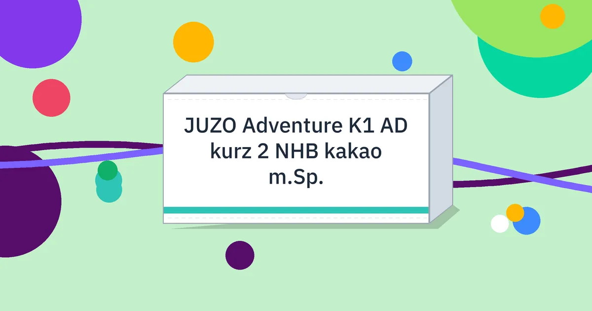 Symbolbild: Packung mit der Aufschrift JUZO Adventure K1 AD kurz 2 NHB kakao m.Sp. (PZN 14975024) – Verfügbarkeit und Bezug in Apotheken in Frankfurt am Main