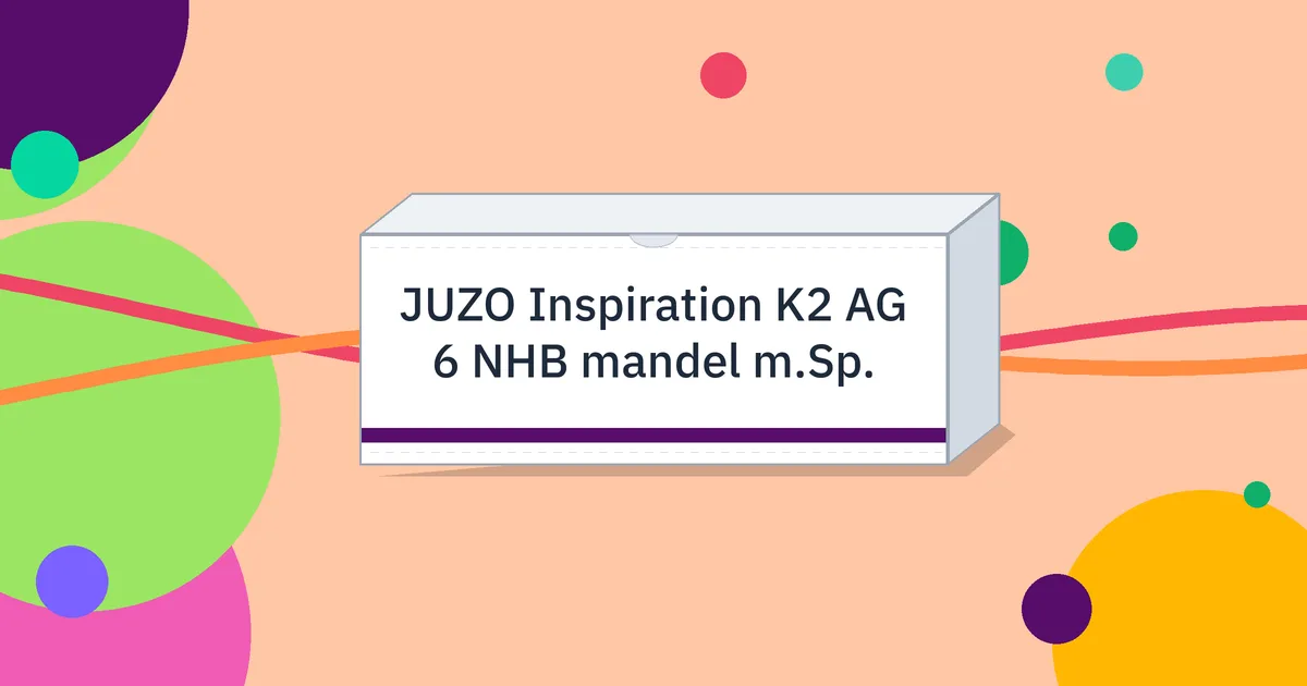 Symbolbild: Packung mit der Aufschrift JUZO Inspiration K2 AG 6 NHB mandel m.Sp. (PZN 14919617) – Verfügbarkeit und Bezug in Apotheken in Frankfurt am Main