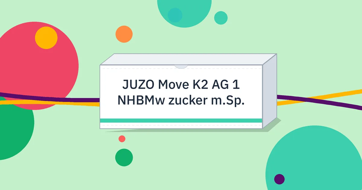 Symbolbild: Packung mit der Aufschrift JUZO Move K2 AG 1 NHBMw zucker m.Sp. (PZN 18523425) – Verfügbarkeit und Bezug in Apotheken in Frankfurt am Main