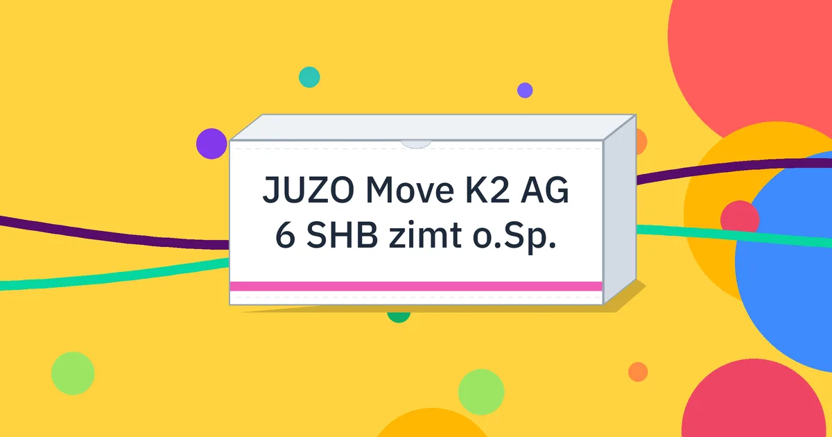 Symbolbild: Packung mit der Aufschrift JUZO Move K2 AG 6 SHB zimt o.Sp. (PZN 18525973) – Verfügbarkeit und Bezug in Apotheken in Frankfurt am Main