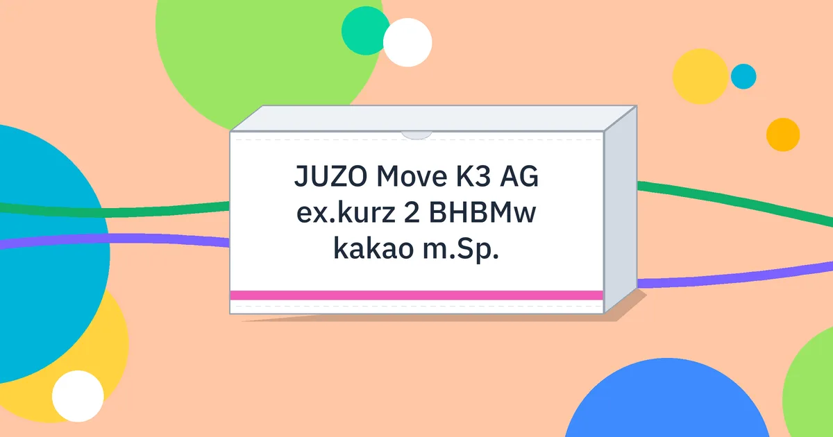 Symbolbild: Packung mit der Aufschrift JUZO Move K3 AG ex.kurz 2 BHBMw kakao m.Sp. (PZN 18596157) – Verfügbarkeit und Bezug in Apotheken in Frankfurt am Main