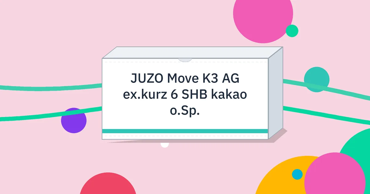 Symbolbild: Packung mit der Aufschrift JUZO Move K3 AG ex.kurz 6 SHB kakao o.Sp. (PZN 18597323) – Verfügbarkeit und Bezug in Apotheken in Frankfurt am Main