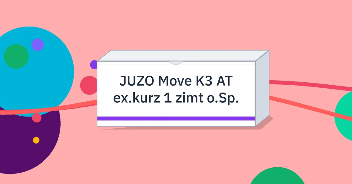 Symbolbild: Packung mit der Aufschrift JUZO Move K3 AT ex.kurz 1 zimt o.Sp. (PZN 20681462) – Verfügbarkeit und Bezug in Apotheken in Frankfurt am Main