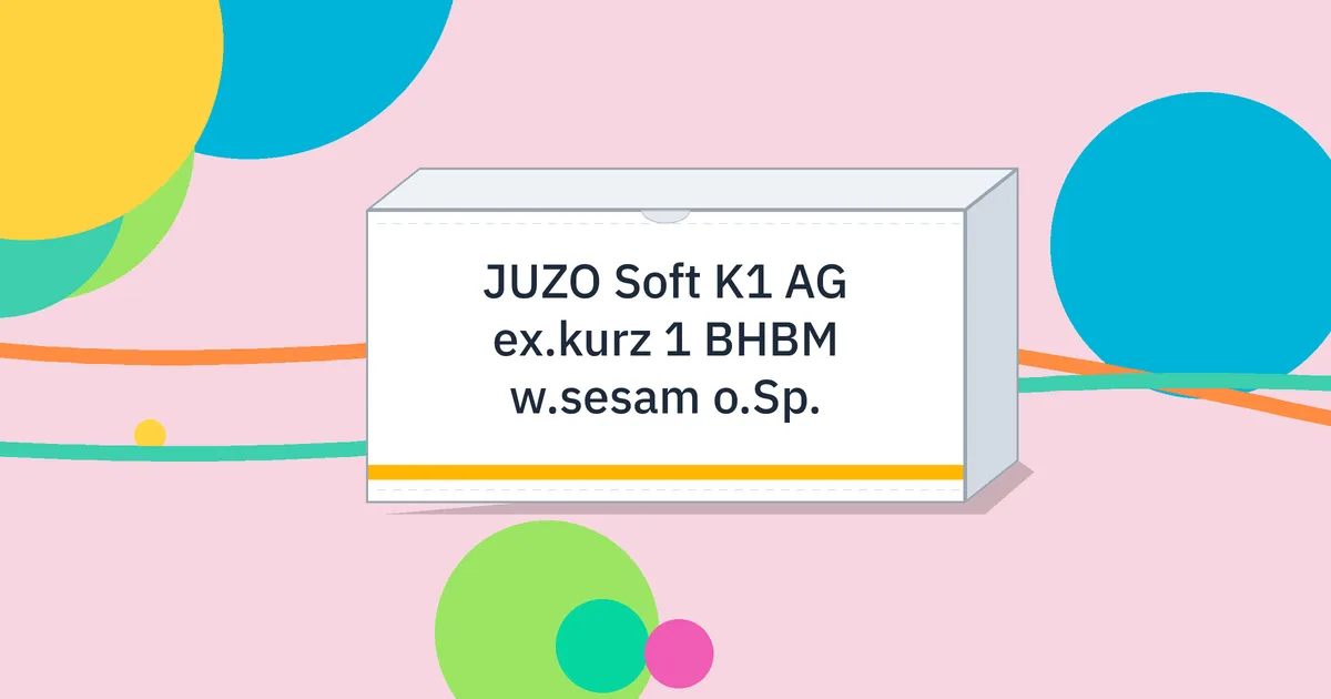Symbolbild: Packung mit der Aufschrift JUZO Soft K1 AG ex.kurz 1 BHBM w.sesam o.Sp. (PZN 14866140) – Verfügbarkeit und Bezug in Apotheken in Frankfurt am Main