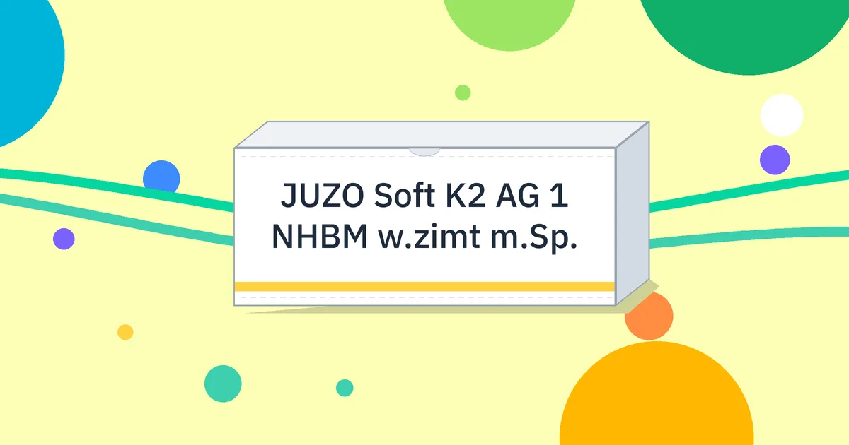 Symbolbild: Packung mit der Aufschrift JUZO Soft K2 AG 1 NHBM w.zimt m.Sp. (PZN 15018454) – Verfügbarkeit und Bezug in Apotheken in Frankfurt am Main