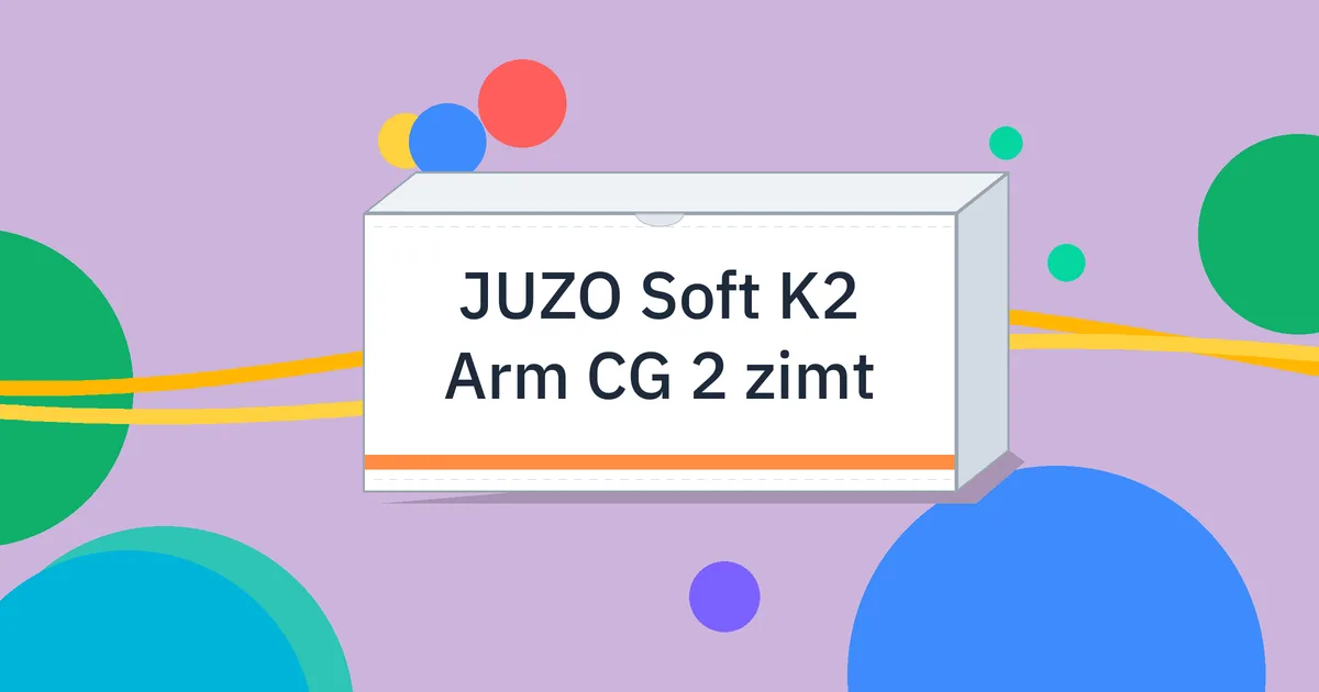 Symbolbild: Packung mit der Aufschrift JUZO Soft K2 Arm CG 2 zimt (PZN 15511982) – Verfügbarkeit und Bezug in Apotheken in Frankfurt am Main