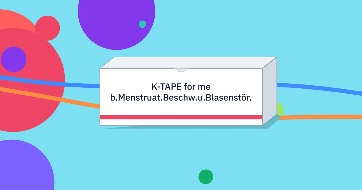 Symbolbild: Packung mit der Aufschrift K-TAPE for me b.Menstruat.Beschw.u.Blasenstör. (PZN 06118151) – Verfügbarkeit und Bezug in Apotheken in Frankfurt am Main