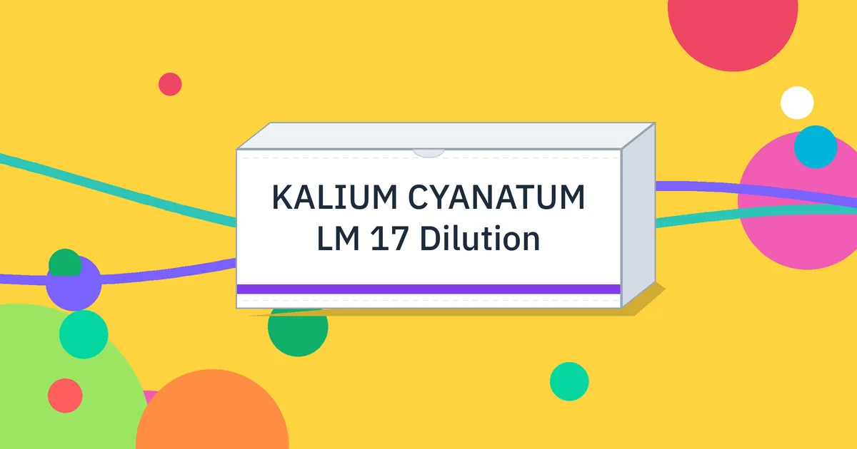 Symbolbild: Packung mit der Aufschrift KALIUM CYANATUM LM 17 Dilution (PZN 12920651) – Verfügbarkeit und Bezug in Apotheken in Frankfurt am Main