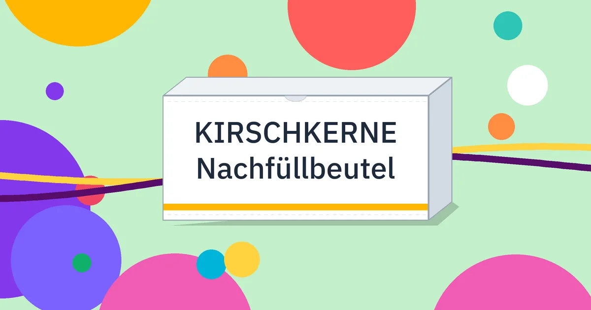 Symbolbild: Packung mit der Aufschrift KIRSCHKERNE Nachfüllbeutel (PZN 04000907) – Verfügbarkeit und Bezug in Apotheken in Frankfurt am Main