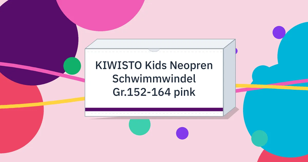 Symbolbild: Packung mit der Aufschrift KIWISTO Kids Neopren Schwimmwindel Gr.152-164 pink (PZN 13986729) – Verfügbarkeit und Bezug in Apotheken in Frankfurt am Main