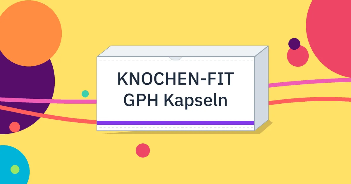 Symbolbild: Packung mit der Aufschrift KNOCHEN-FIT GPH Kapseln (PZN 11189963) – Verfügbarkeit und Bezug in Apotheken in Frankfurt am Main