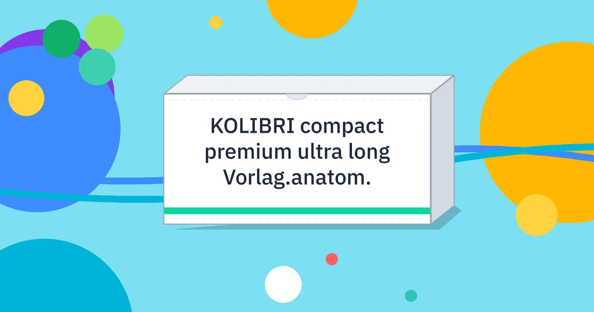 Symbolbild: Packung mit der Aufschrift KOLIBRI compact premium ultra long Vorlag.anatom. (PZN 13418178) – Verfügbarkeit und Bezug in Apotheken in Frankfurt am Main