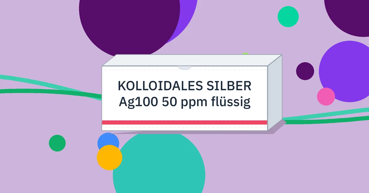 Symbolbild: Packung mit der Aufschrift KOLLOIDALES SILBER Ag100 50 ppm flüssig (PZN 16896783) – Verfügbarkeit und Bezug in Apotheken in Frankfurt am Main