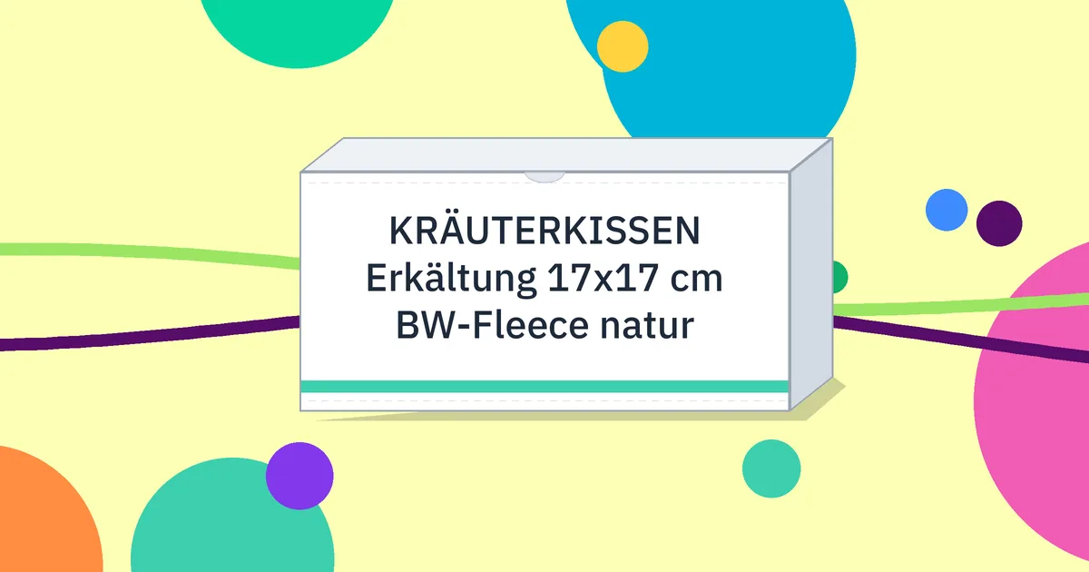 Symbolbild: Packung mit der Aufschrift KRÄUTERKISSEN Erkältung 17x17 cm BW-Fleece natur (PZN 12145695) – Verfügbarkeit und Bezug in Apotheken in Frankfurt am Main