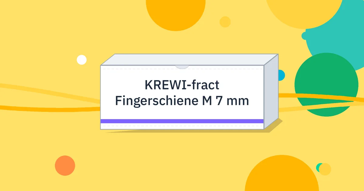 Symbolbild: Packung mit der Aufschrift KREWI-fract Fingerschiene M 7 mm (PZN 17300367) – Verfügbarkeit und Bezug in Apotheken in Frankfurt am Main