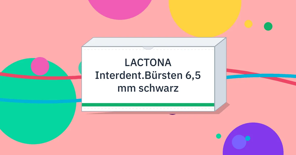 Symbolbild: Packung mit der Aufschrift LACTONA Interdent.Bürsten 6,5 mm schwarz (PZN 07229585) – Verfügbarkeit und Bezug in Apotheken in Frankfurt am Main