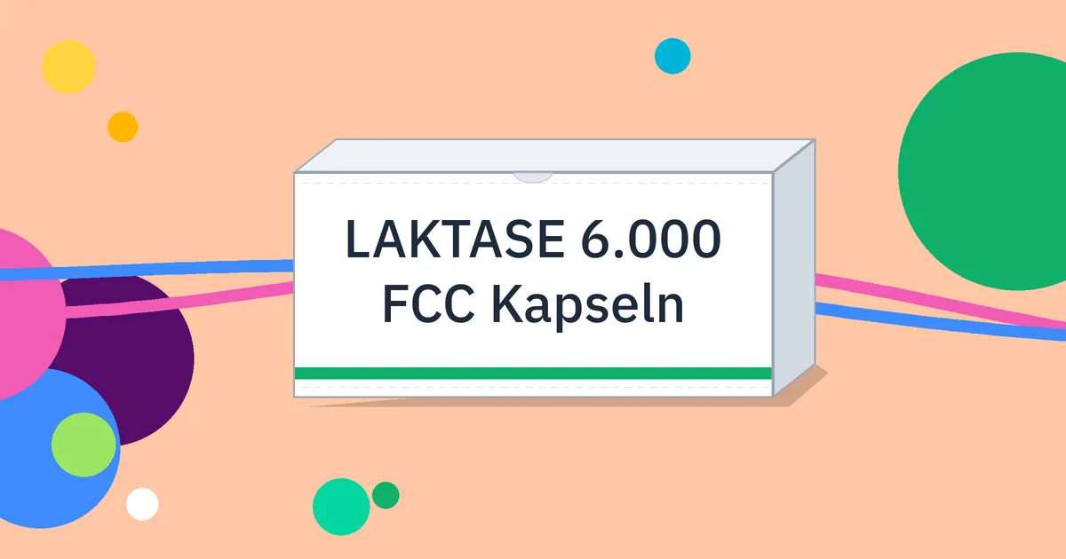 Symbolbild: Packung mit der Aufschrift LAKTASE 6.000 FCC Kapseln (PZN 10998583) – Verfügbarkeit und Bezug in Apotheken in Frankfurt am Main