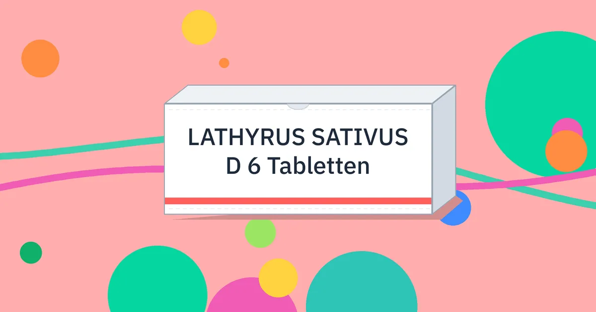 Symbolbild: Packung mit der Aufschrift LATHYRUS SATIVUS D 6 Tabletten (PZN 07172052) – Verfügbarkeit und Bezug in Apotheken in Frankfurt am Main