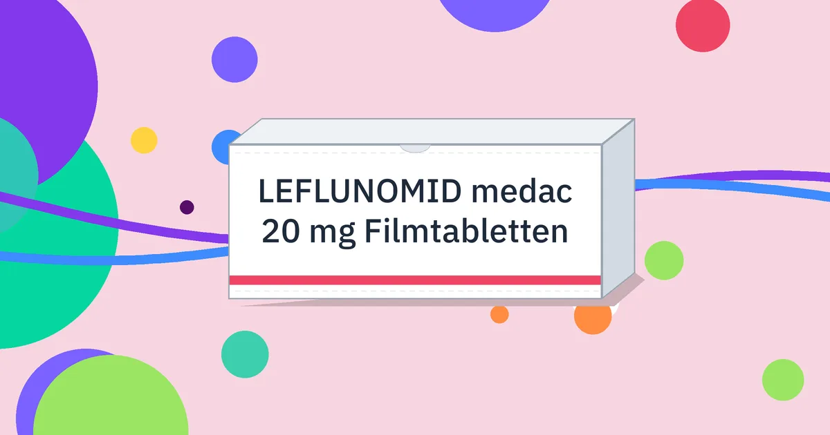 Symbolbild: Packung mit der Aufschrift LEFLUNOMID medac 20 mg Filmtabletten (PZN 06498573) – Verfügbarkeit und Bezug in Apotheken in Frankfurt am Main