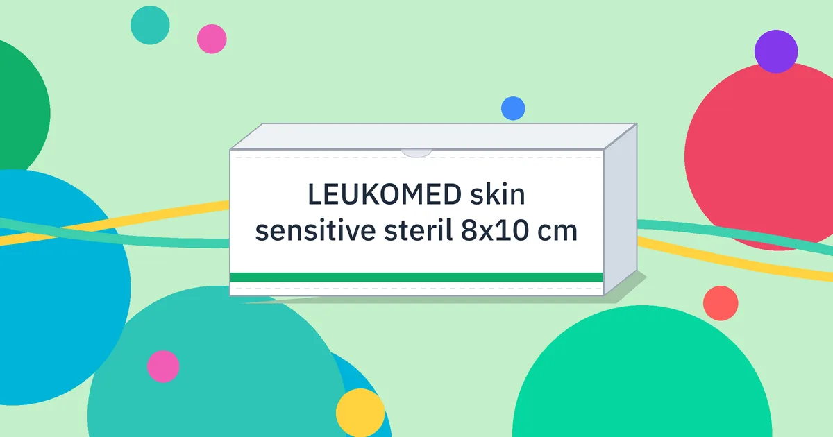 Symbolbild: Packung mit der Aufschrift LEUKOMED skin sensitive steril 8x10 cm (PZN 19295759) – Verfügbarkeit und Bezug in Apotheken in Frankfurt am Main