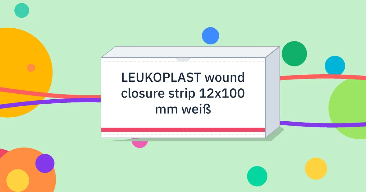 Symbolbild: Packung mit der Aufschrift LEUKOPLAST wound closure strip 12x100 mm weiß (PZN 17875754) – Verfügbarkeit und Bezug in Apotheken in Frankfurt am Main