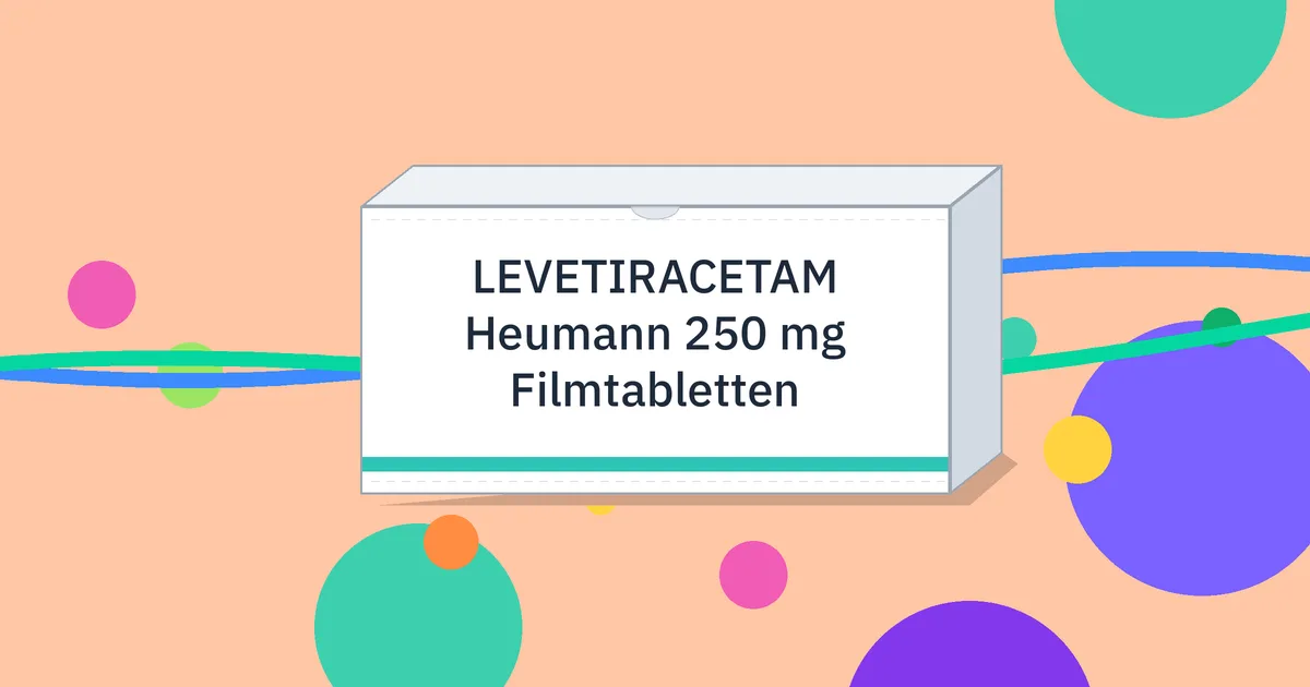 Symbolbild: Packung mit der Aufschrift LEVETIRACETAM Heumann 250 mg Filmtabletten (PZN 16138545) – Verfügbarkeit und Bezug in Apotheken in Frankfurt am Main