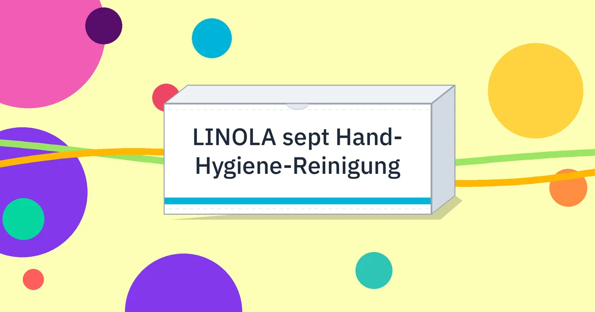 Symbolbild: Packung mit der Aufschrift LINOLA sept Hand-Hygiene-Reinigung (PZN 16867043) – Verfügbarkeit und Bezug in Apotheken in Frankfurt am Main