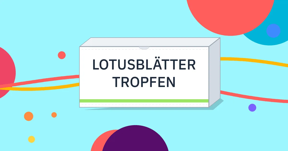 Symbolbild: Packung mit der Aufschrift LOTUSBLÄTTER TROPFEN (PZN 14128666) – Verfügbarkeit und Bezug in Apotheken in Frankfurt am Main