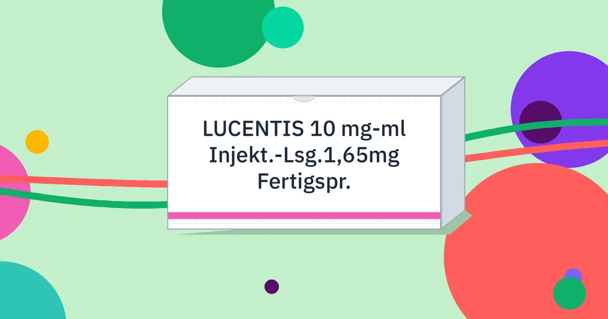 Symbolbild: Packung mit der Aufschrift LUCENTIS 10 mg-ml Injekt.-Lsg.1,65mg Fertigspr. (PZN 15637803) – Verfügbarkeit und Bezug in Apotheken in Frankfurt am Main