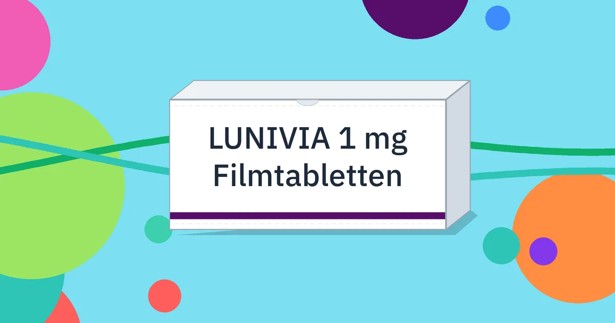 Symbolbild: Packung mit der Aufschrift LUNIVIA 1 mg Filmtabletten (PZN 16626948) – Verfügbarkeit und Bezug in Apotheken in Frankfurt am Main