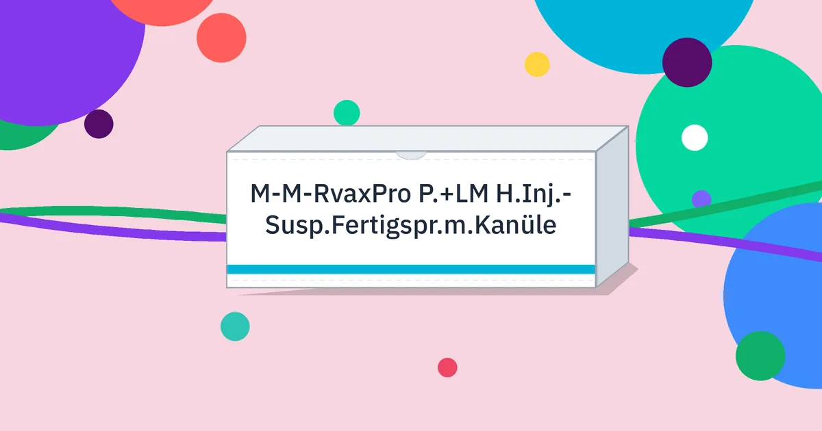 Symbolbild: Packung mit der Aufschrift M-M-RvaxPro P.+LM H.Inj.-Susp.Fertigspr.m.Kanüle (PZN 15389647) – Verfügbarkeit und Bezug in Apotheken in Frankfurt am Main