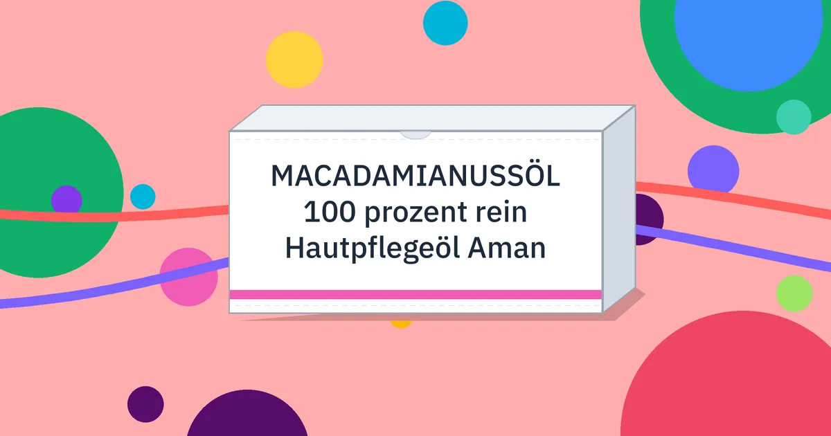 Symbolbild: Packung mit der Aufschrift MACADAMIANUSSÖL 100 prozent rein Hautpflegeöl Aman (PZN 14165035) – Verfügbarkeit und Bezug in Apotheken in Frankfurt am Main
